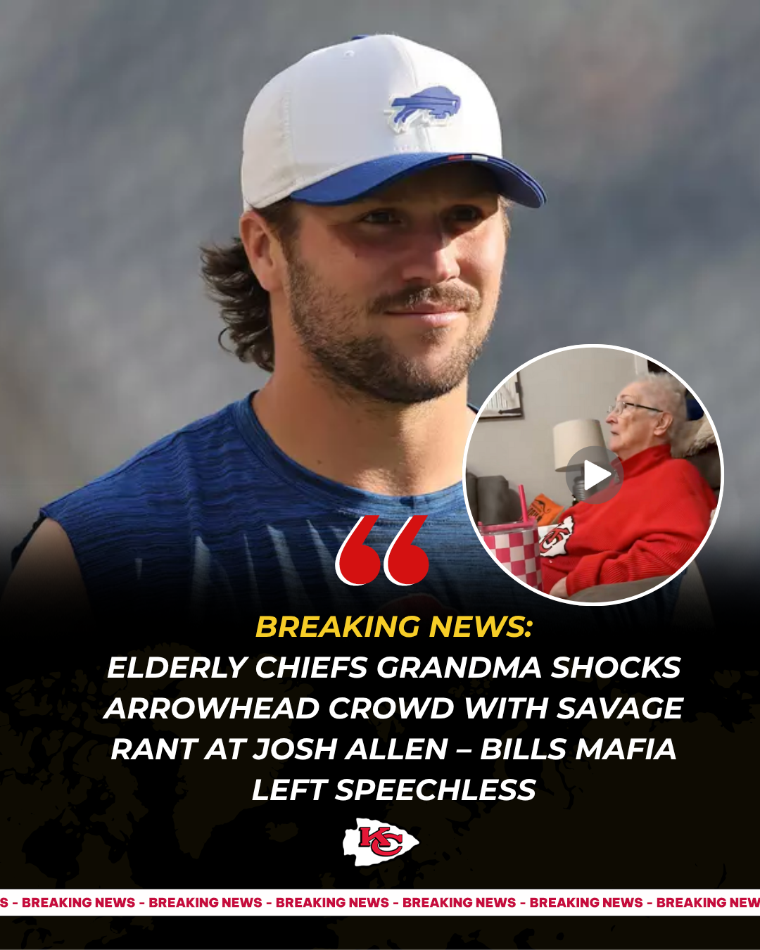 Elderly Chiefs Grandma Shocks Arrowhead Crowd With Savage Rant at Josh ...
